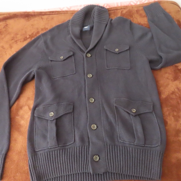 GAP | Sweaters | Vintage Gap Four Pocket Shawl Cable Button Front Navy ...